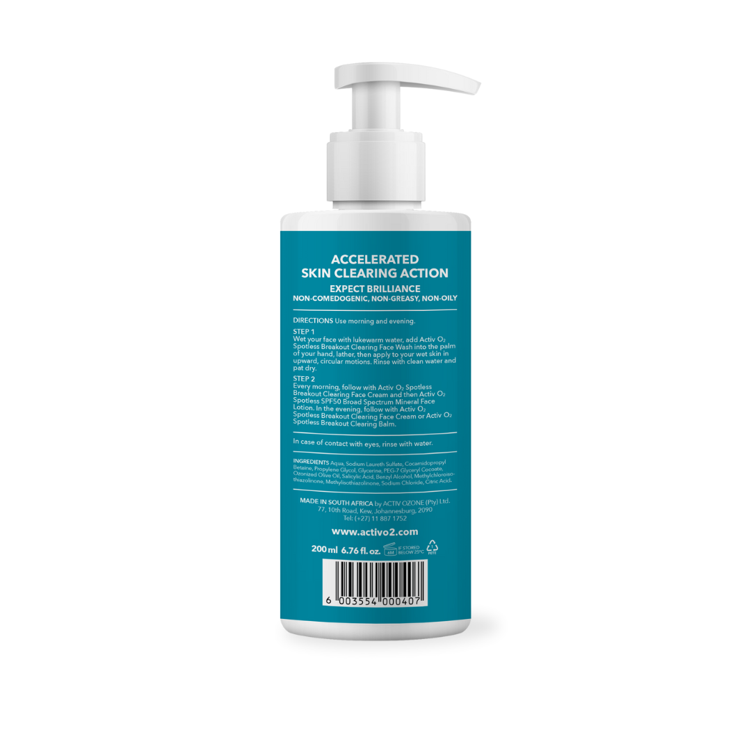 Spotless Breakout Clearing Face Wash – Activ Ozone (Pty) Ltd
